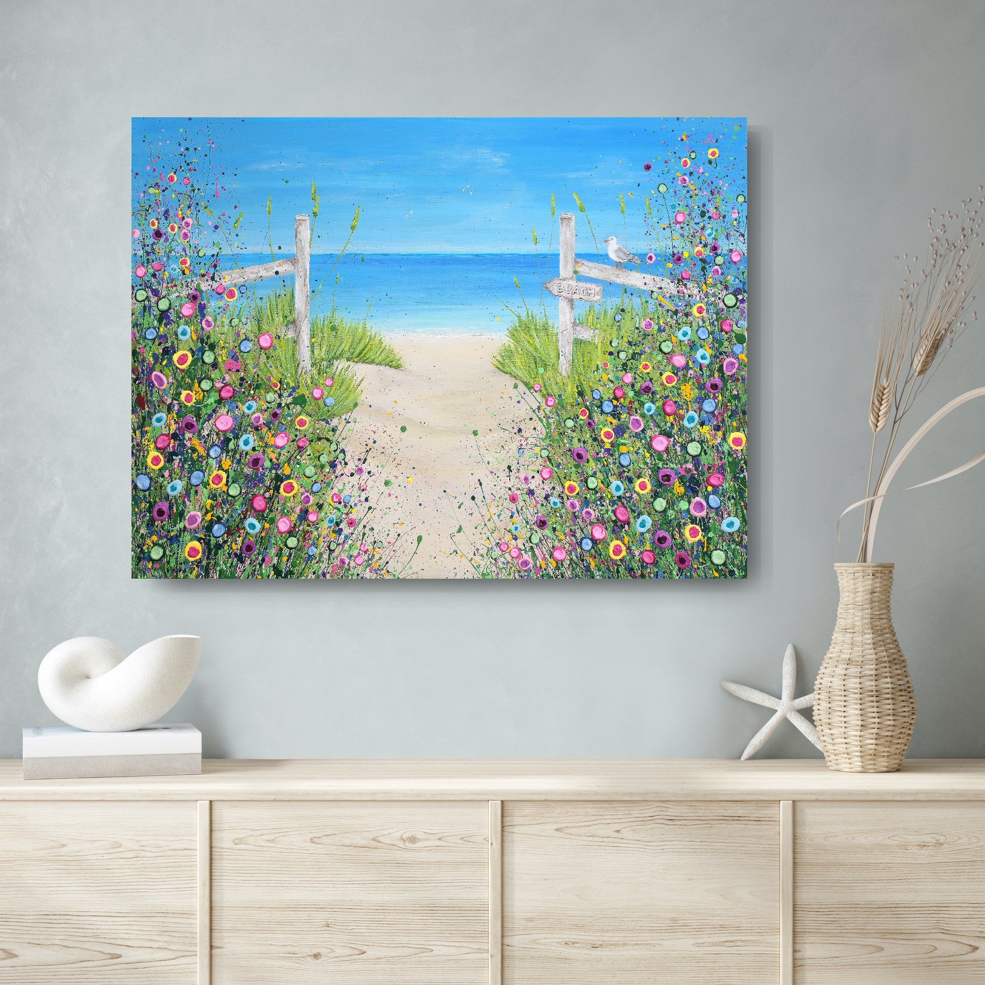 Sandy Toes & Salty Kisses CANVAS PRINT – Jo Gough Art